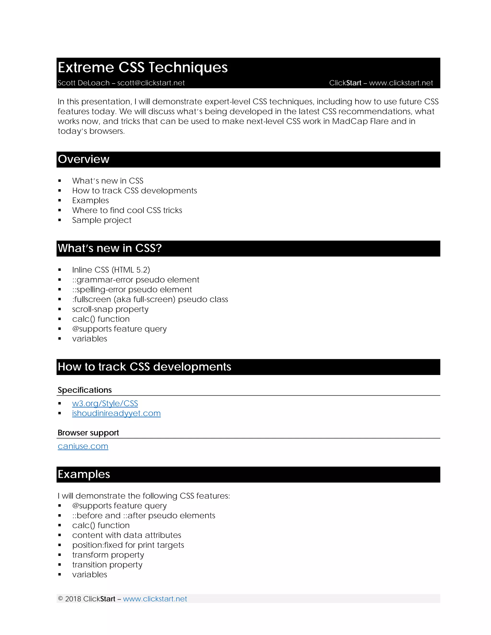 Extreme CSS Techniques - MadWorld Europe 2018, Scott DeLoach ...