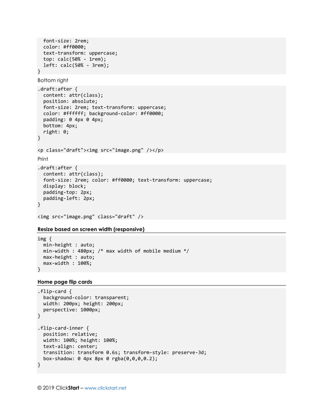 Formatting Images with CSS in MadCap Flare - MadCap webinar, Scott DeLoach, ClickStart | PDF