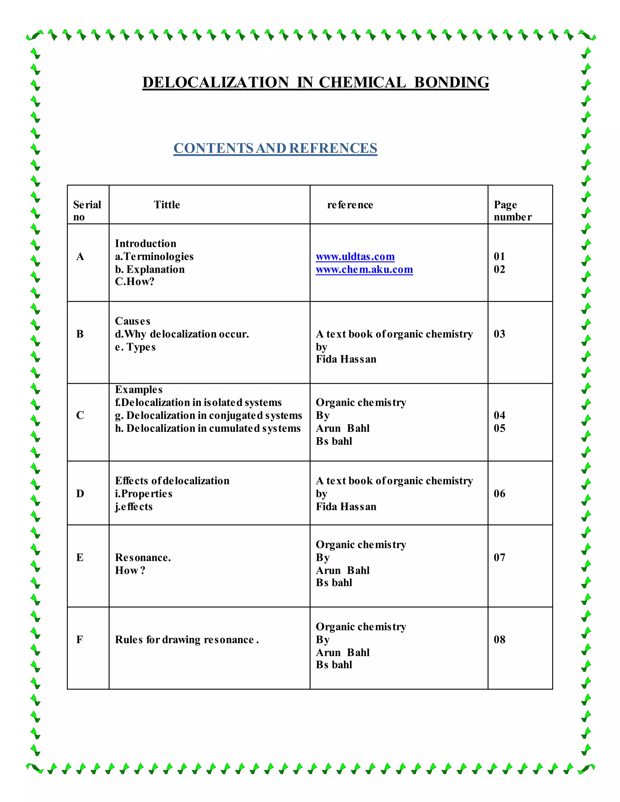 Delocalization in chemical bonding | DOCX