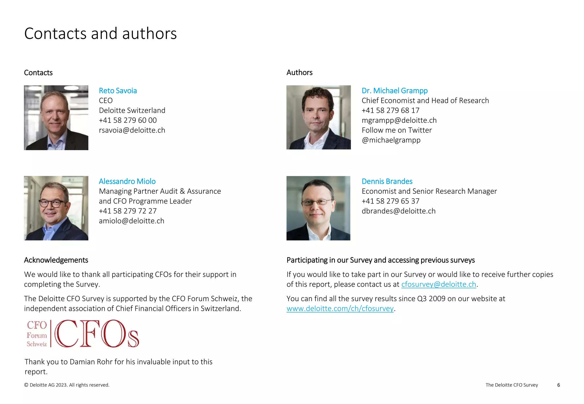 The Deloitte CFO Survey Switzerland – First half-year 2023 | PPT