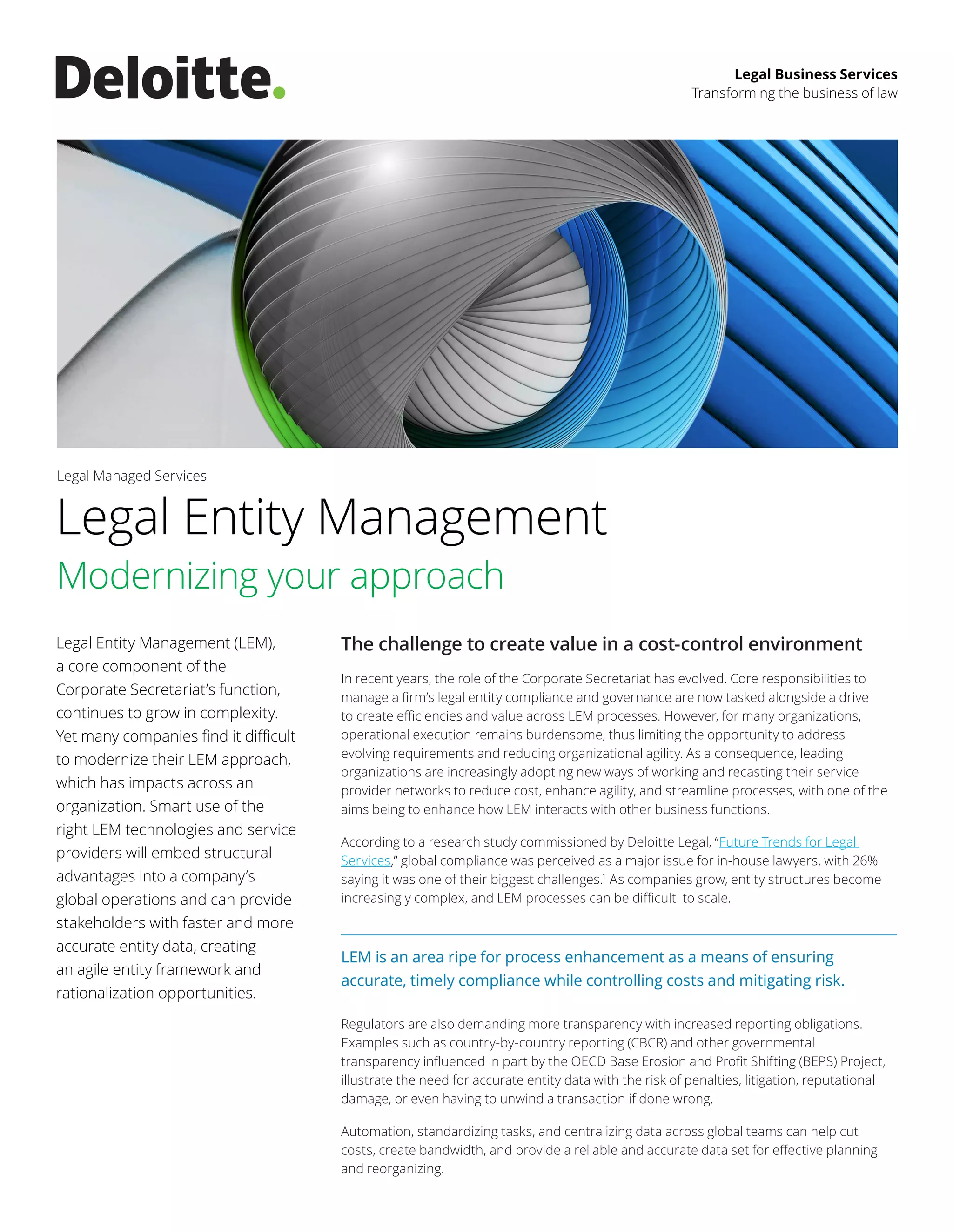 Legal Entity Management: Modernizing your approach | PDF