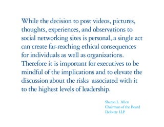 Deloitte 2009 Ethics Workplace Survey | PDF