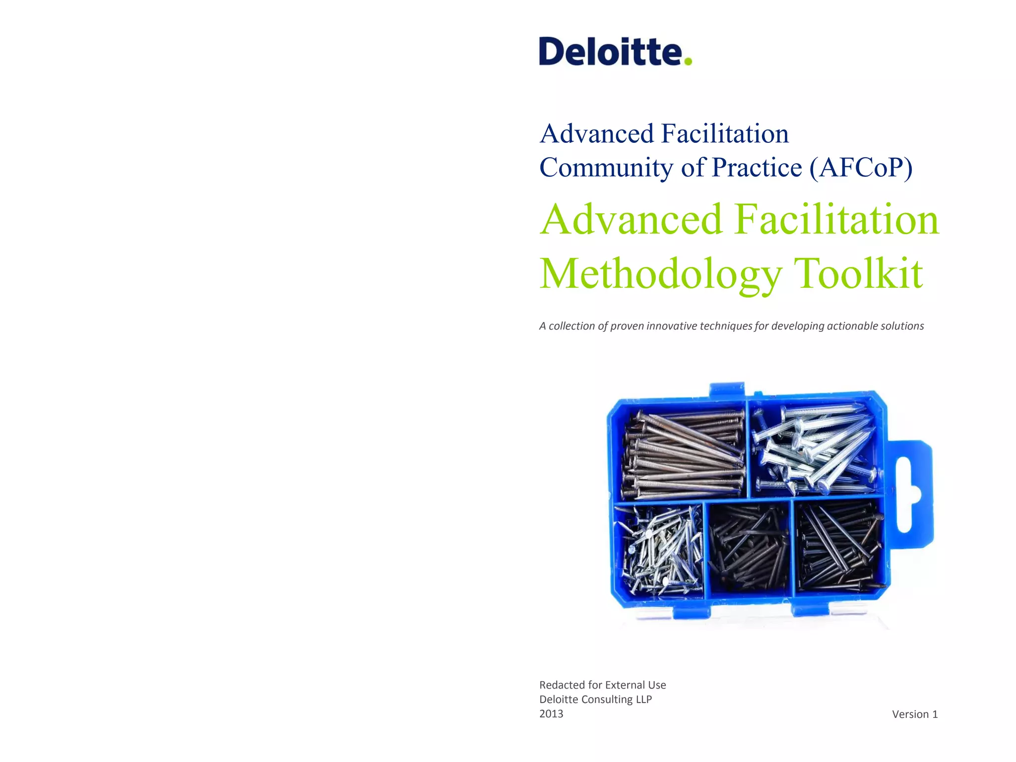 Deloitte Advanced Facilitation Toolkit | PDF
