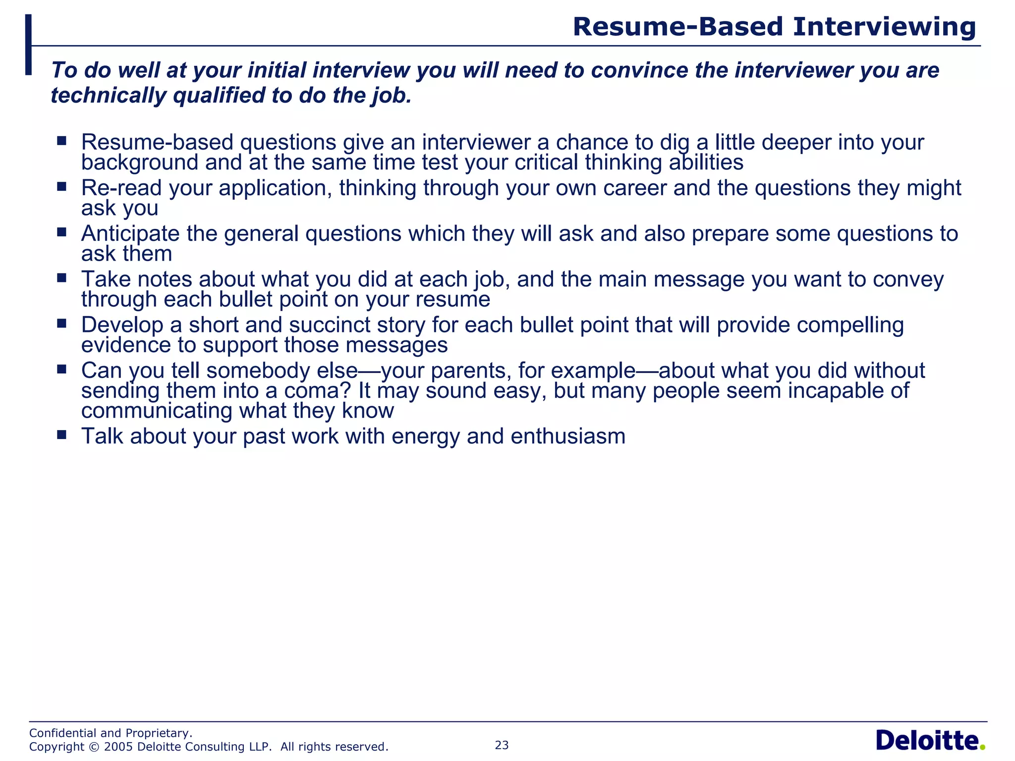 Deloittecaseinterview | PPT