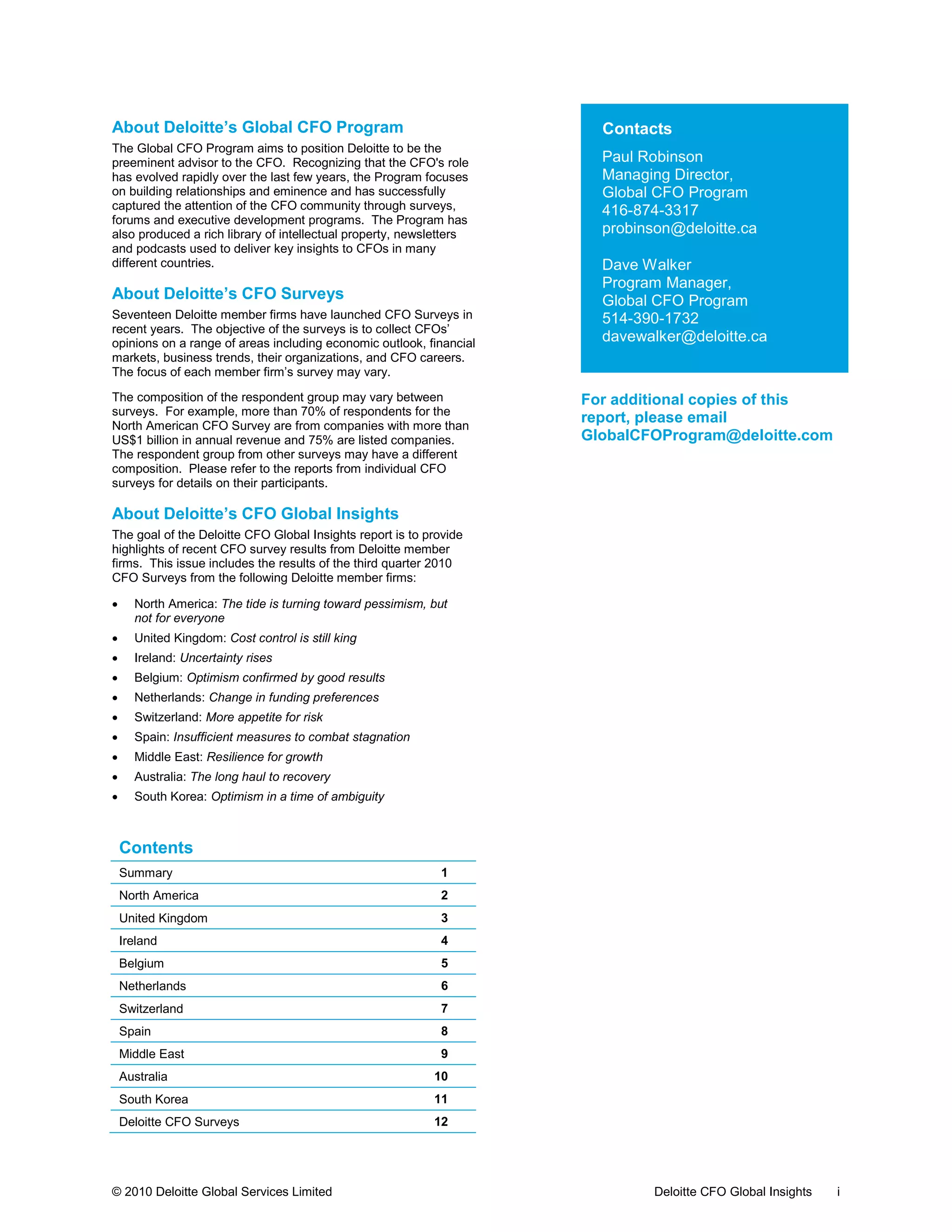 Deloitte CFO Global Insights | PDF | Financial Industry | Industries