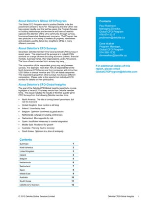 Deloitte CFO Global Insights | PDF | Financial Industry | Industries