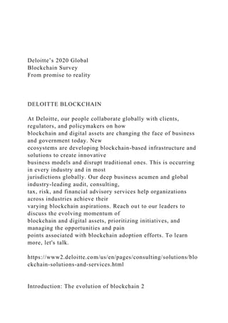 Deloitte’s 2020 Global Blockchain SurveyFrom promise to re.docx