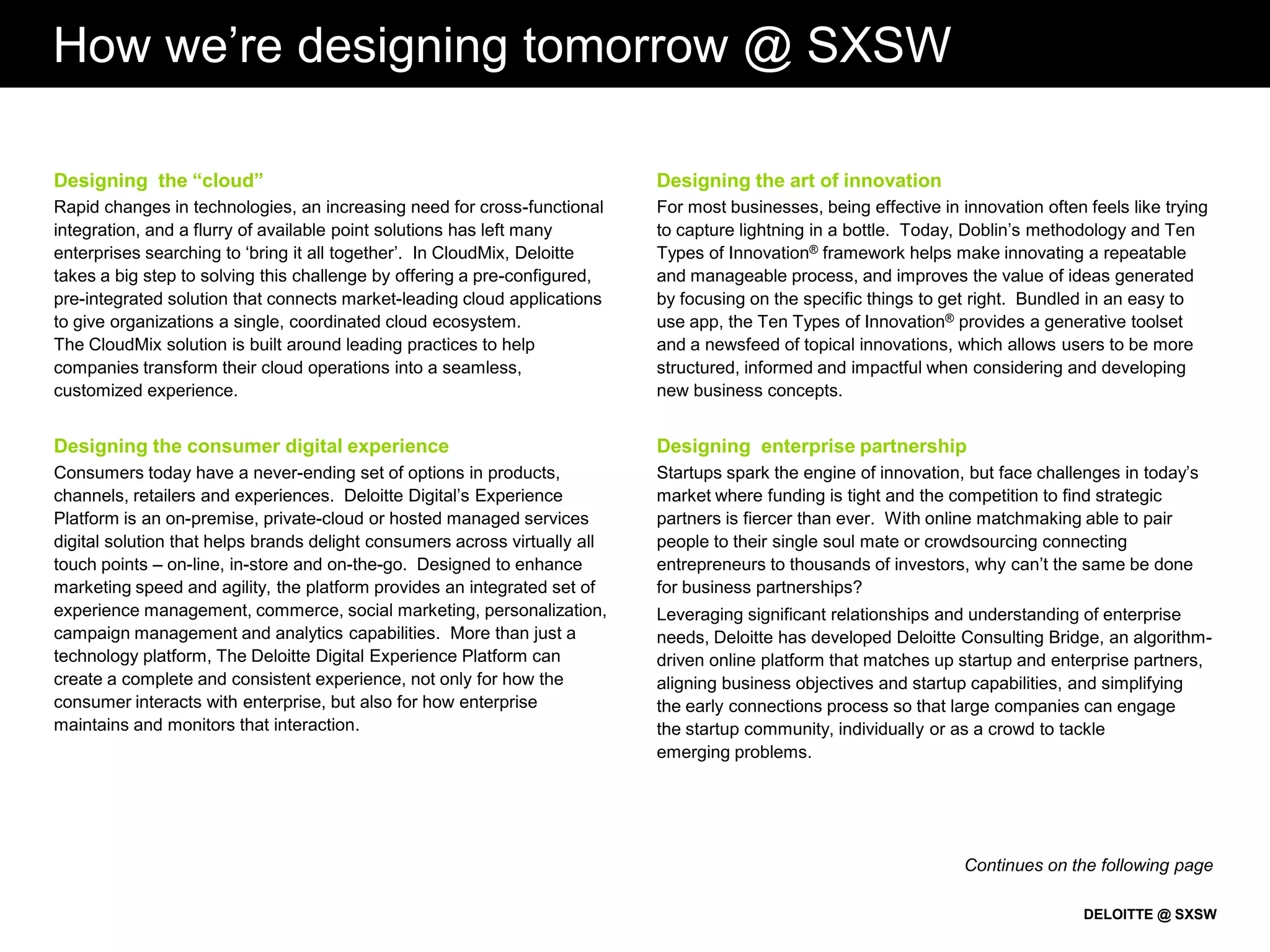 Deloitte at SXSW 2014 | PPTX