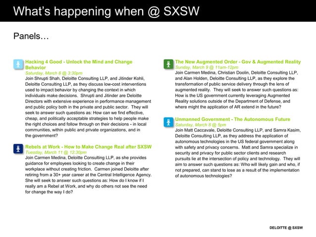 Deloitte at SXSW 2014 | PPTX