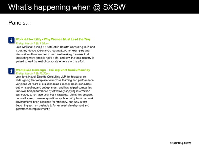Deloitte at SXSW 2014 | PPTX