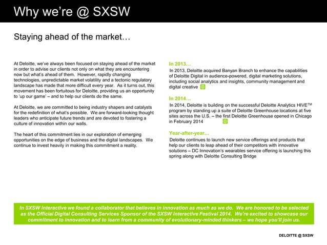Deloitte at SXSW 2014 | PPTX