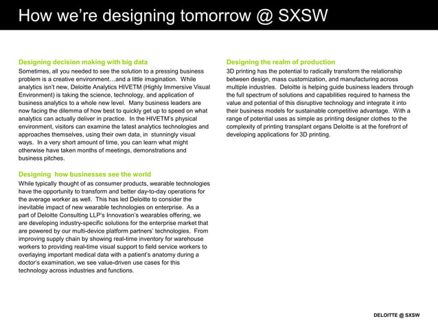 Deloitte at SXSW 2014 | PPTX
