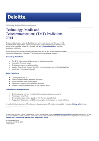 Deloitte technology and telecomunication | PDF