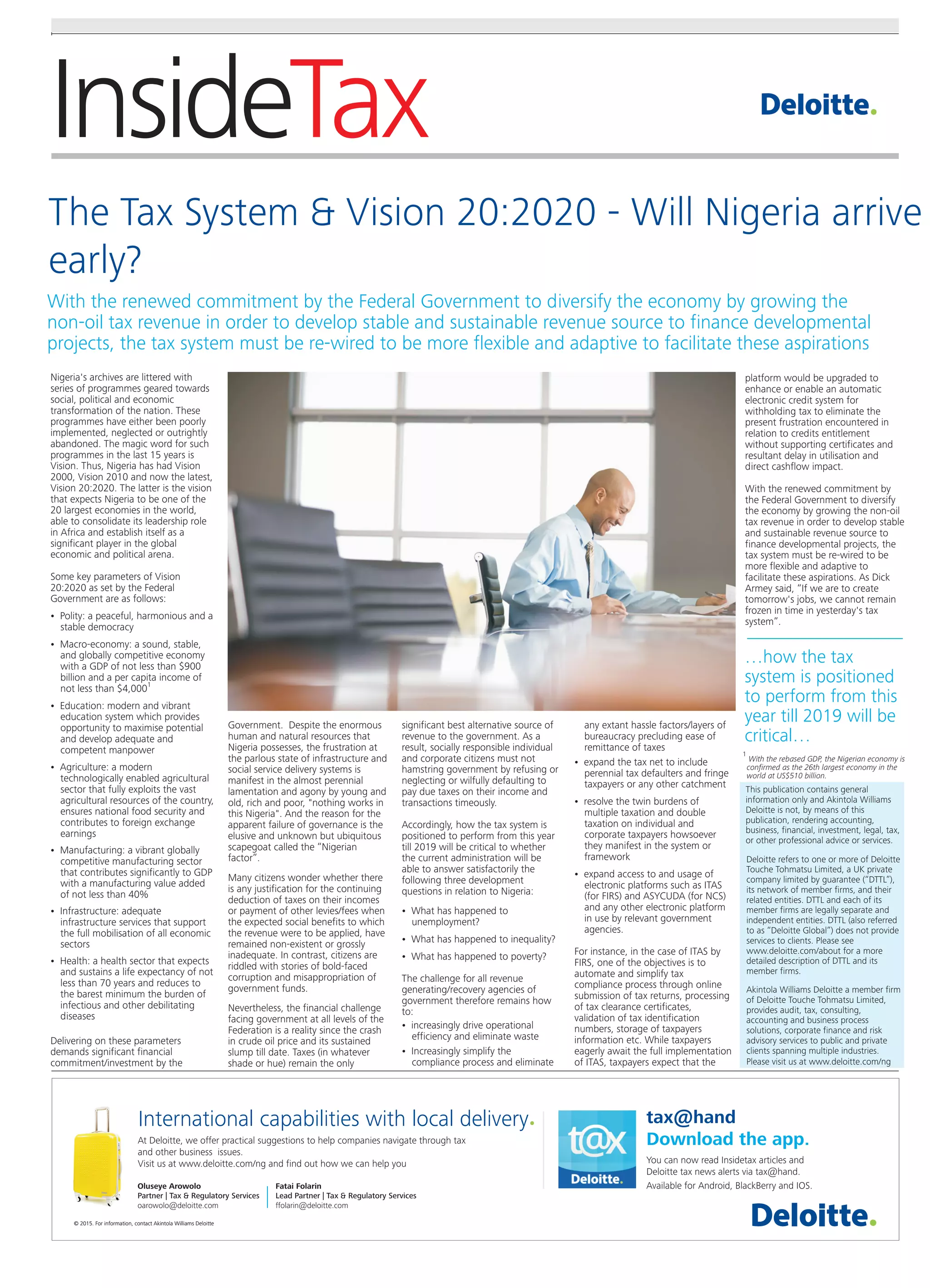 Deloitte the nigerian tax system and vision 2020 - | PDF | Business ...