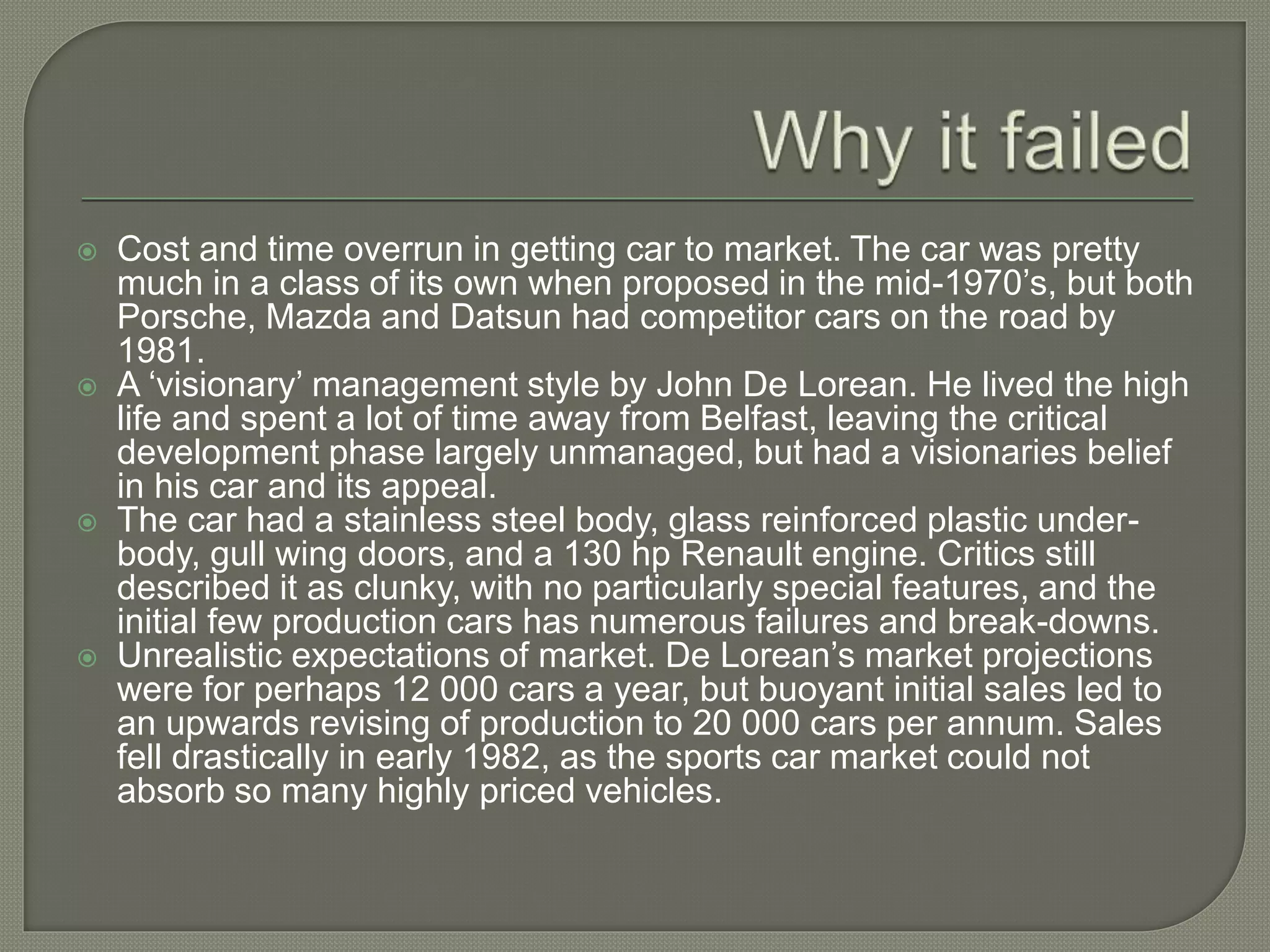 De lorean car | PPTX