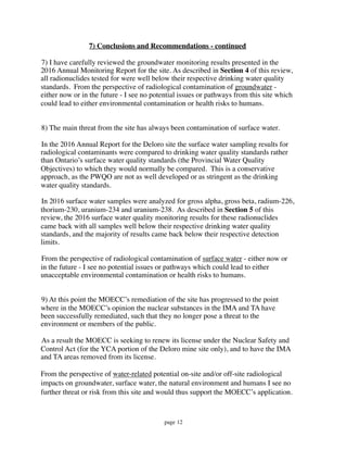 Independent Review of Hydrological Issues: Deloro Mine Site | PDF