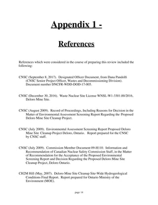 Independent Review of Hydrological Issues: Deloro Mine Site | PDF