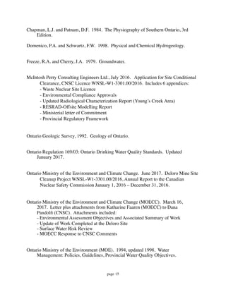 Independent Review of Hydrological Issues: Deloro Mine Site | PDF