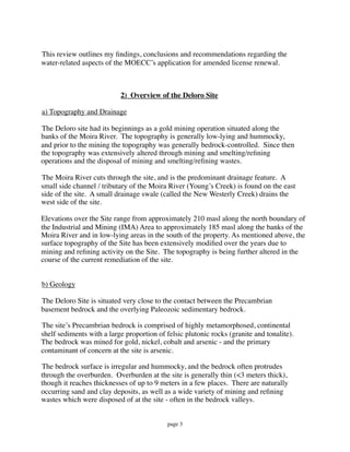 Independent Review of Hydrological Issues: Deloro Mine Site | PDF