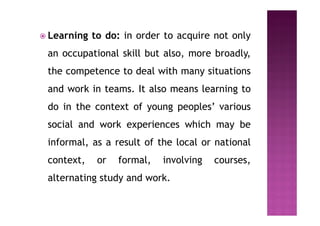 DELOR’S COMMISSION REPORT: FOUR PILLARS OF EDUCATION | PDF