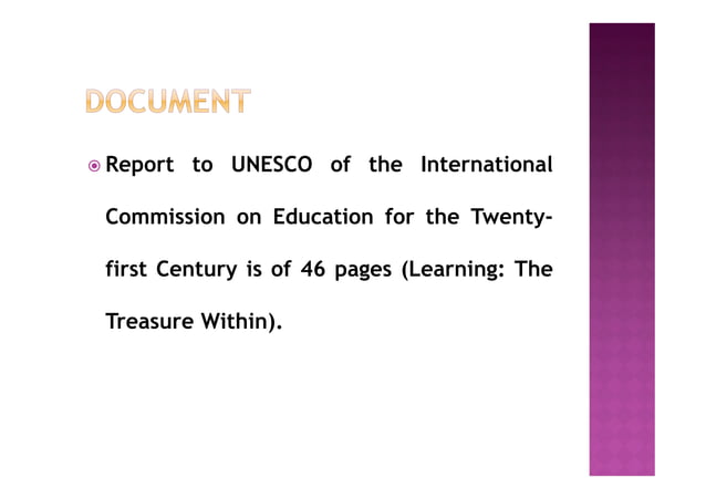 DELOR’S COMMISSION REPORT: FOUR PILLARS OF EDUCATION | PDF