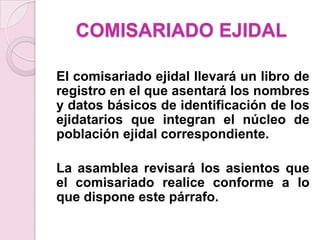 De los órganos del ejido | PPTX