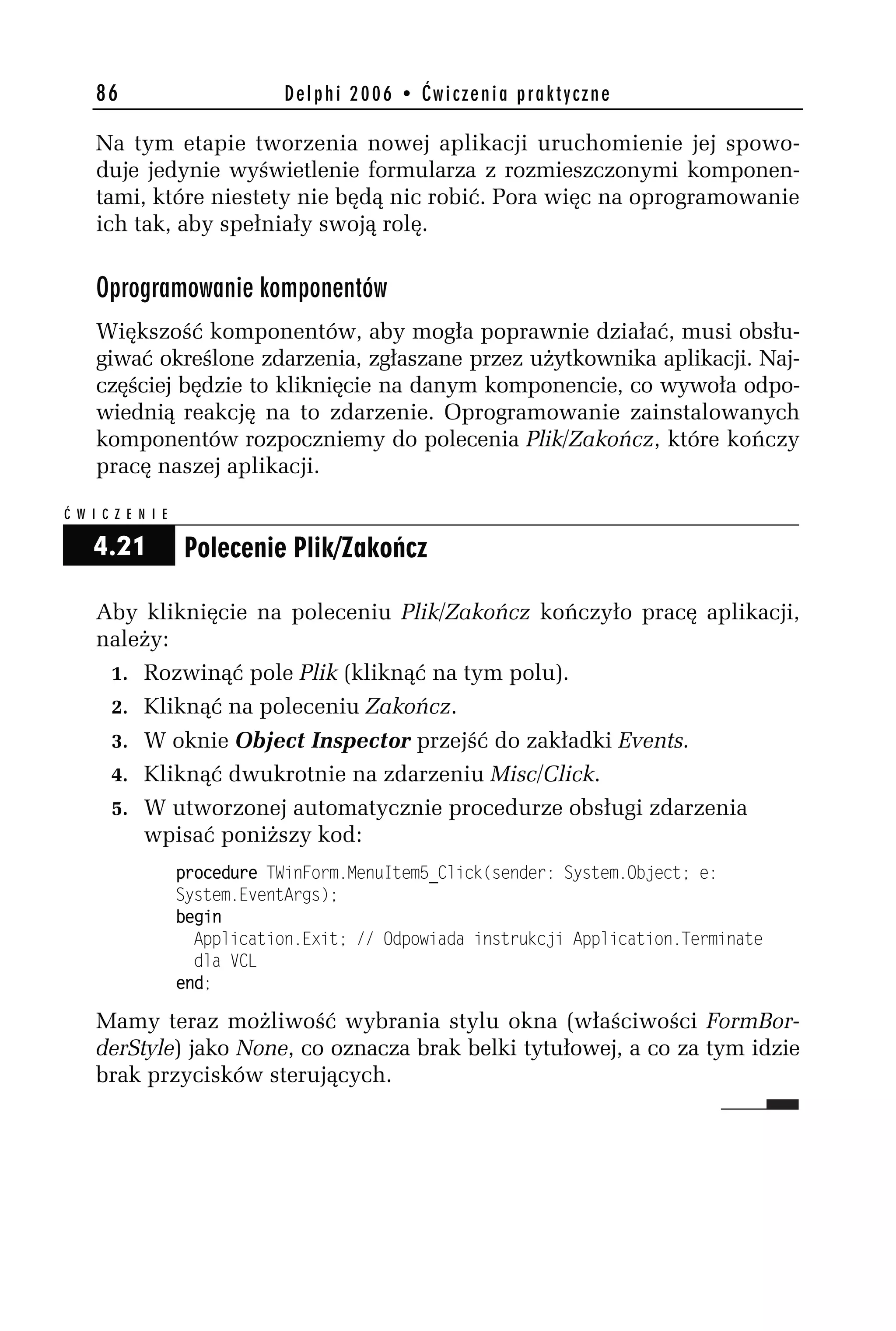 Delphi 2006. Ćwiczenia praktyczne | PDF
