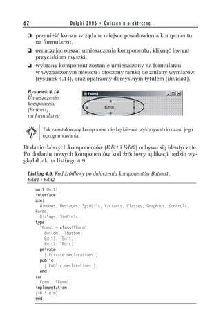 Delphi 2006. Ćwiczenia praktyczne | PDF