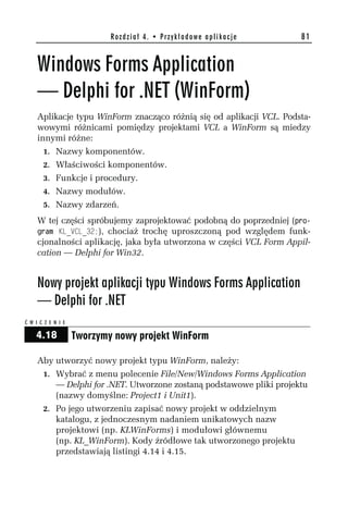 Delphi 2006. Ćwiczenia praktyczne | PDF