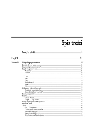 Delphi 8 .NET. Kompendium programisty | PDF | Programming Languages | Computing