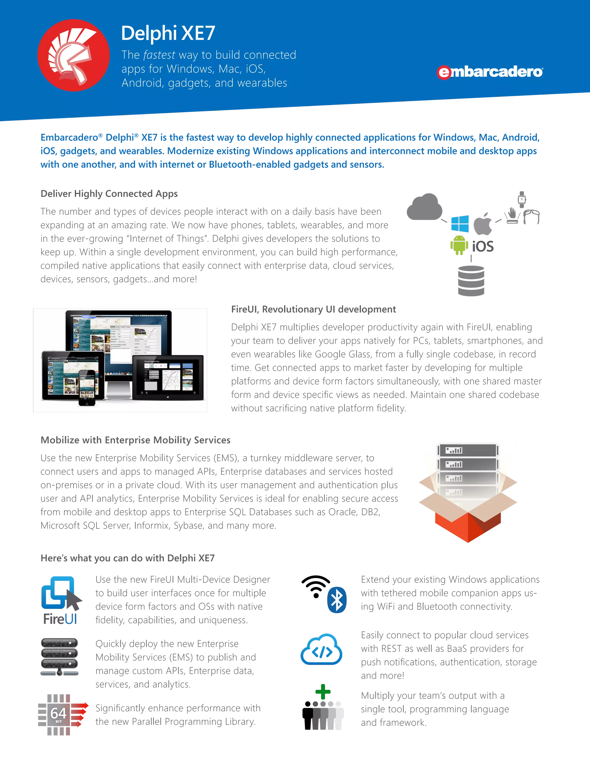 Delphi XE7 Datasheet - The fastest way to build connected apps for ...