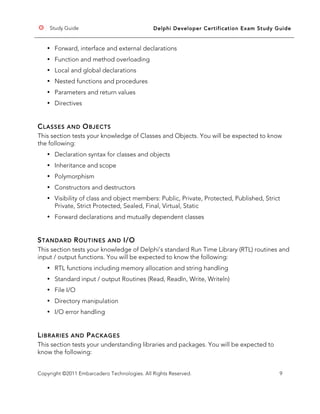 Delphi developer certification study guide | PDF