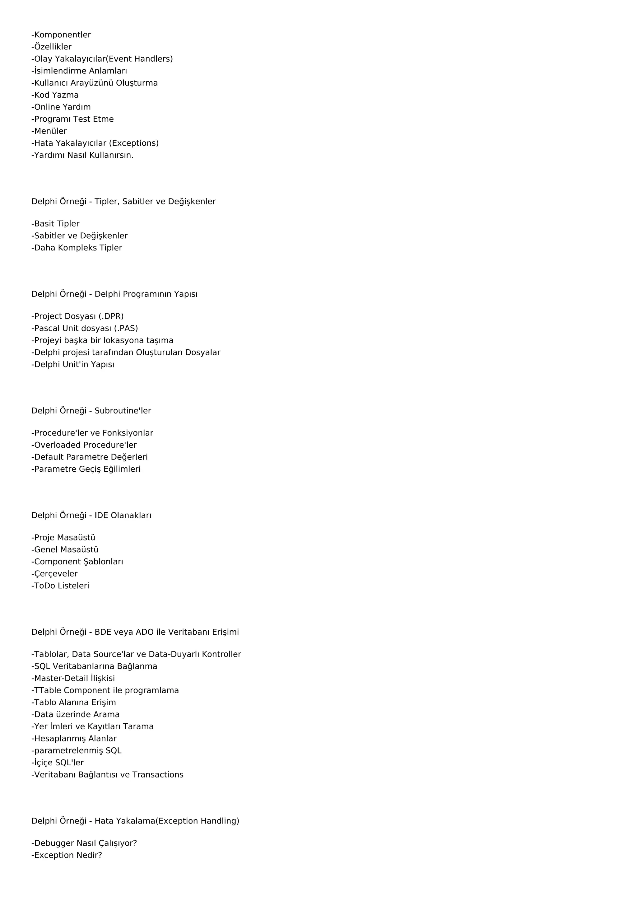 Delphi ornegi | PDF