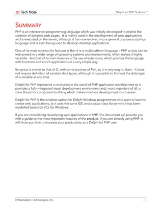 Delphi for PHP “In Action” | PDF