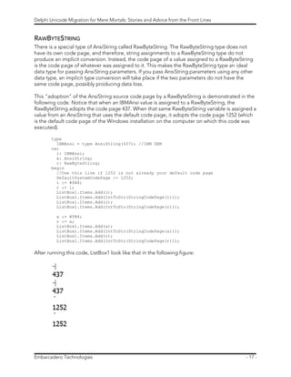 Delphi unicode-migration | PDF