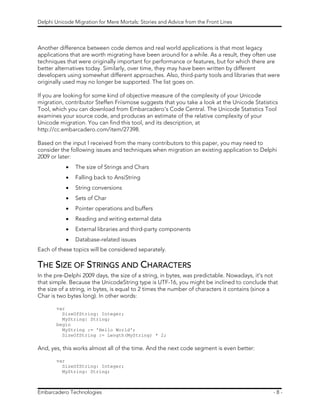 Delphi unicode-migration | PDF