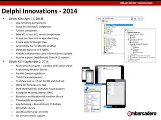 Delphi 1 to Delphi XE7: 20 years of Continuous Innovation by David I | PPT