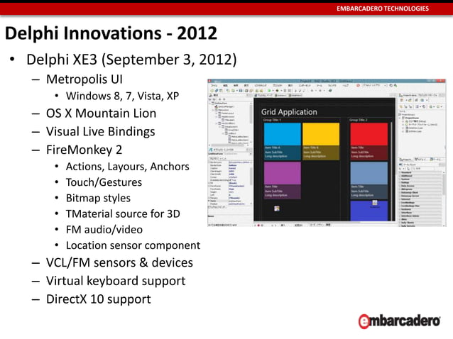 Delphi 1 to Delphi XE7: 20 years of Continuous Innovation by David I | PPT