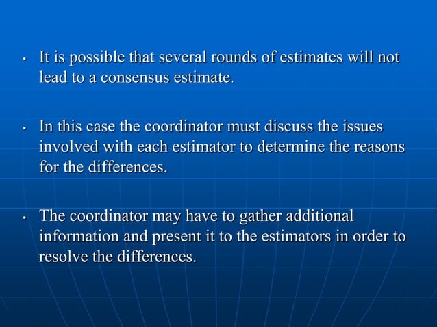 Delphi cost estimation model | PPTX | Search | Internet