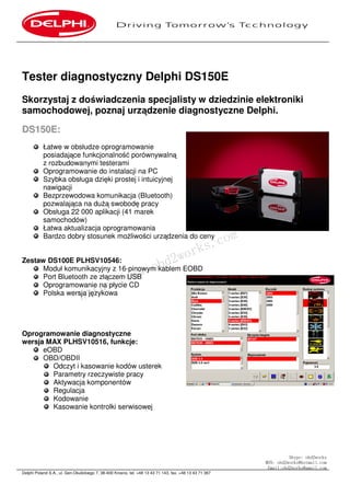 Delphi ds150e user manual | PDF