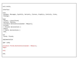 Delphi L03 Forms and Input | PPT