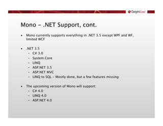 Delphi Prism for iPhone/iPad and Linux with Mono and Monotouch | PDF