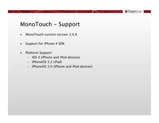 Delphi Prism for iPhone/iPad and Linux with Mono and Monotouch | PDF