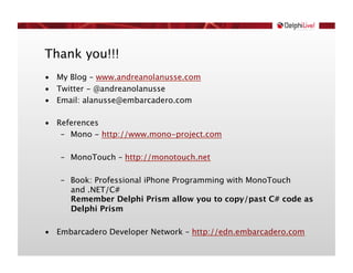 Delphi Prism for iPhone/iPad and Linux with Mono and Monotouch | PDF