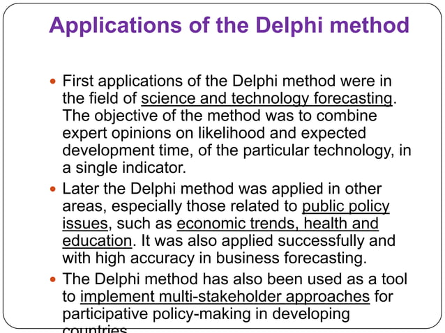 Delphi method | PPTX | Computer Software and Applications | Computing