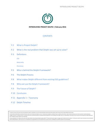 Delphi report 160217 final | PDF | Stocks and Bonds | Personal Investing