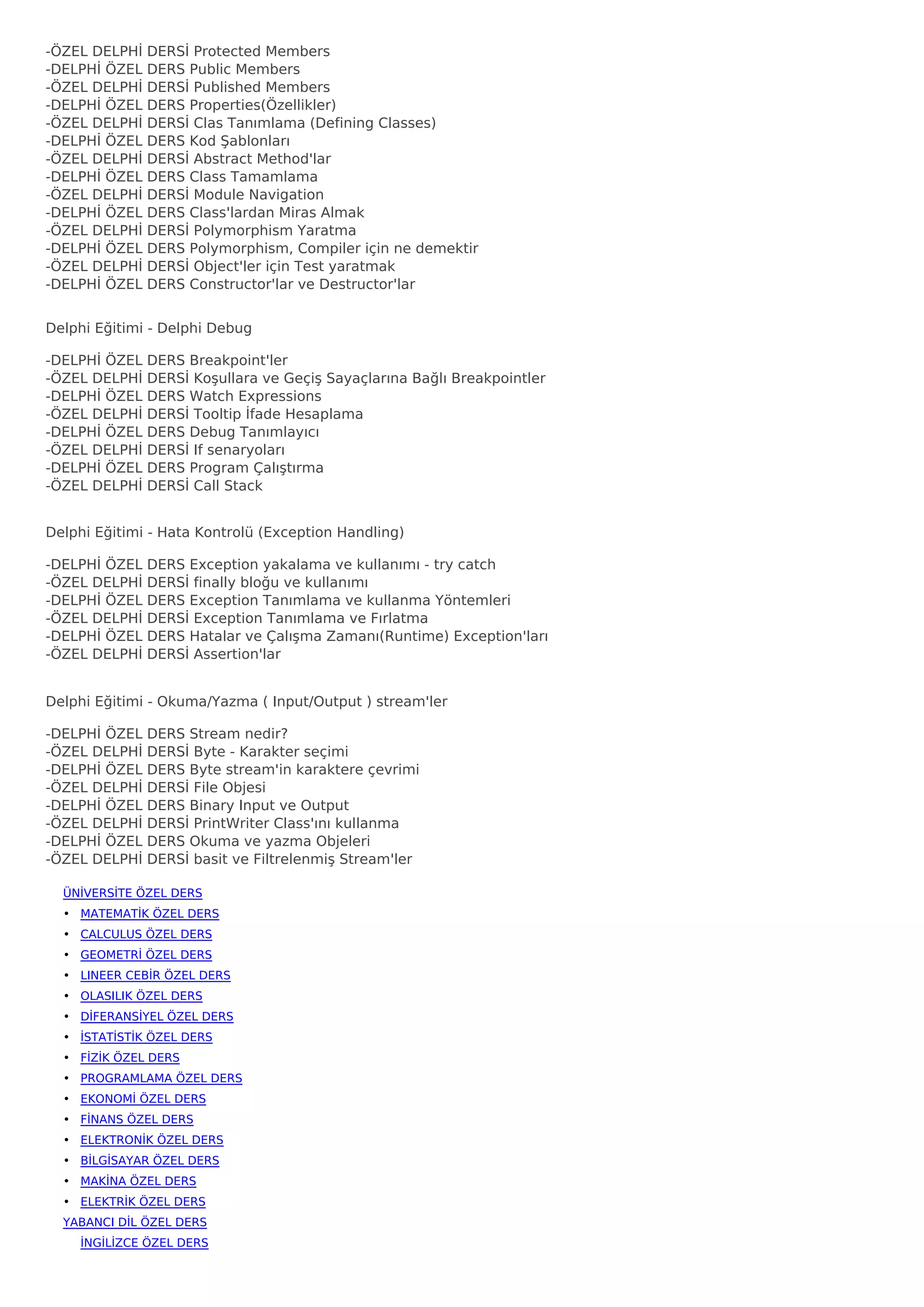 Delphi̇ özel ders sariyer | PDF