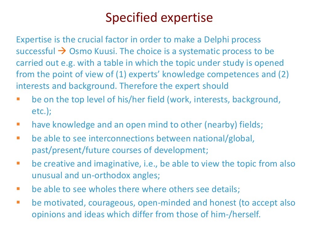 Delphi method — introduction Delphi method — introduction