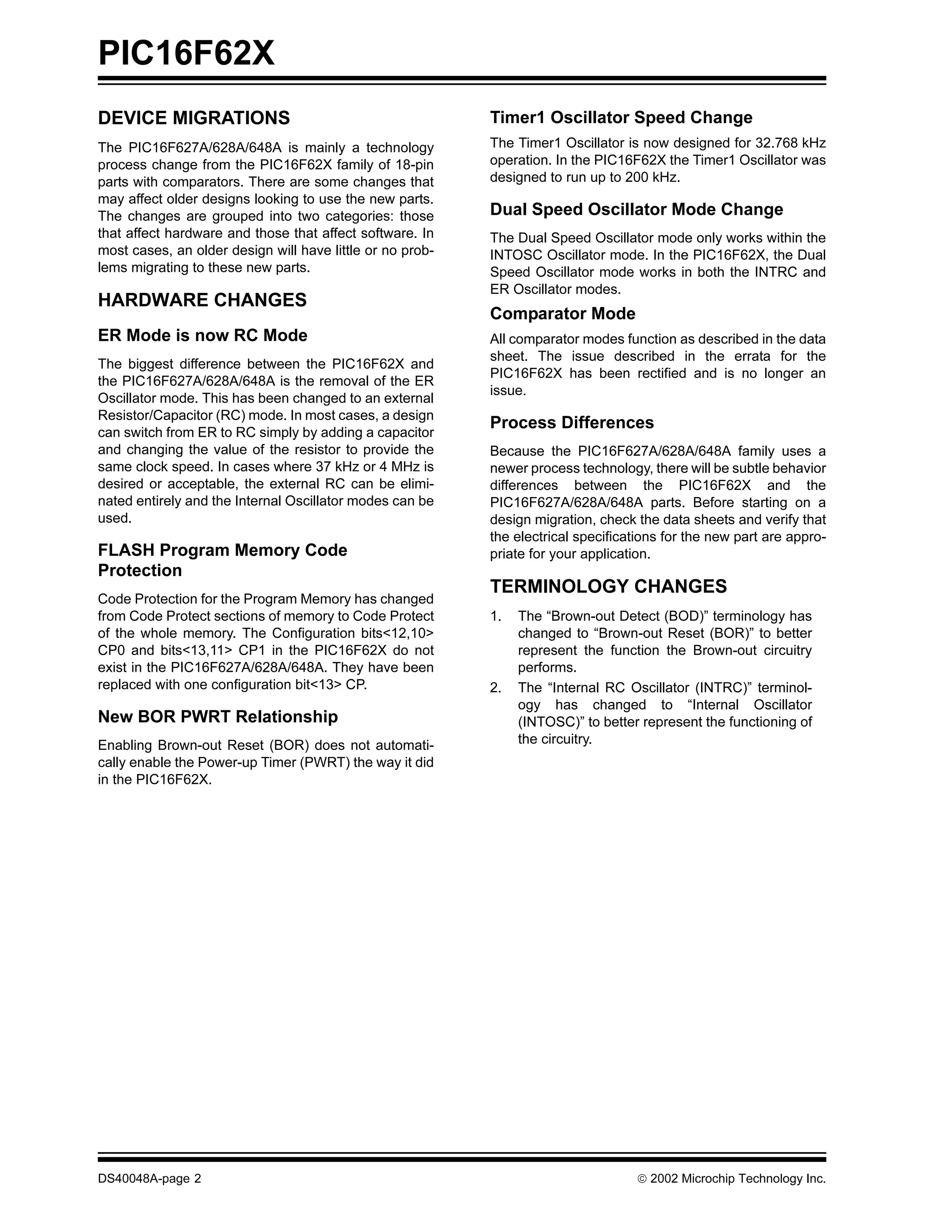 Migracion del pic 16f628a al pic microchip 40048a.pdf
