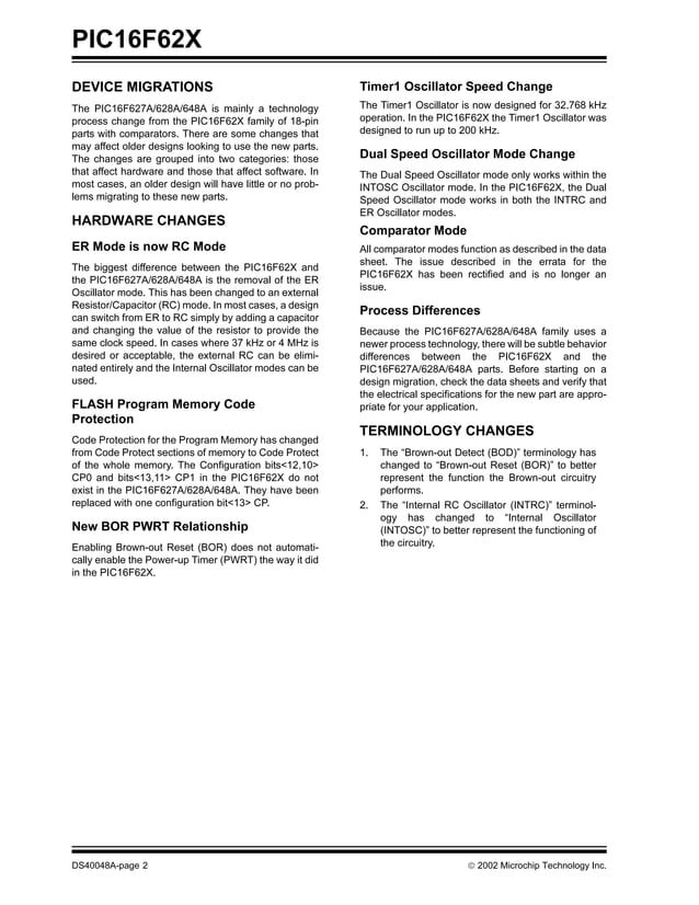 Migracion del pic 16f628a al pic microchip 40048a.pdf